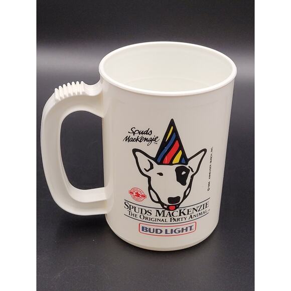 Budweiser | Dining | Vintage 986 Spuds Mackenzie Bud Light Plastic Mug ...